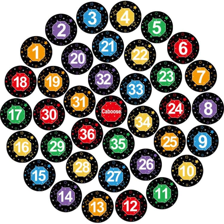 Numbers Line Up Floor Decals Spots Round Bright Color Markers 4 Inches