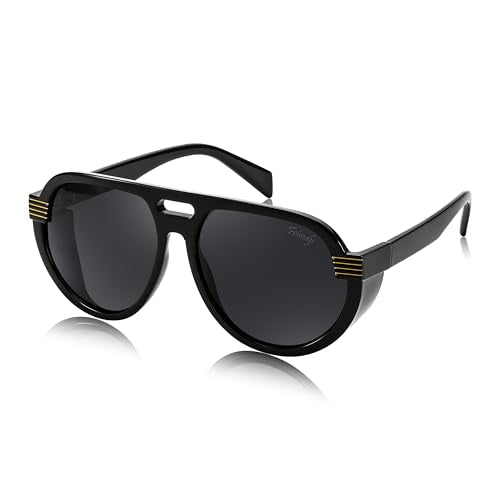 FEISEDY Polarized Aviator Sunglasses Side Shield Goggles Oversized Fla