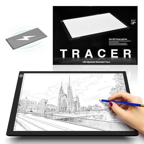 LooEooDoo Rechargeable A4 Light Drawing Board, Lithium Battery Powered