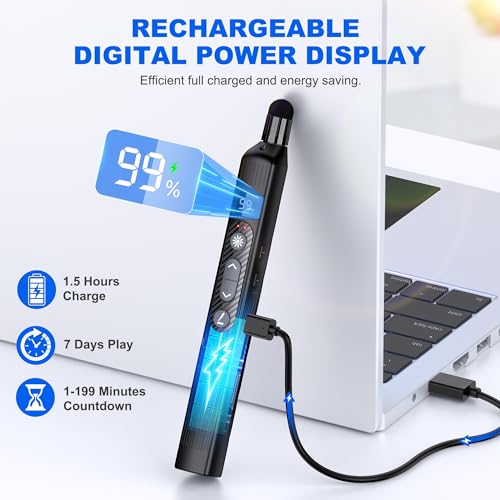 Wireless Presentation Clicker with Telescopic Pointer Stick,Rechargeab
