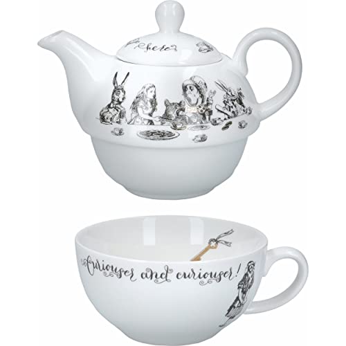CREATIVE TOPS Tea for One Teapot and Cup Set in Gift Box, Fine China,