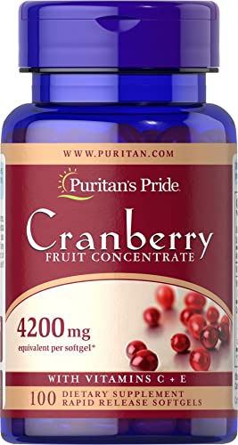 Puritan's Pride Cranberry Fruit Concentrate with C & E 4200 Mg, Softge