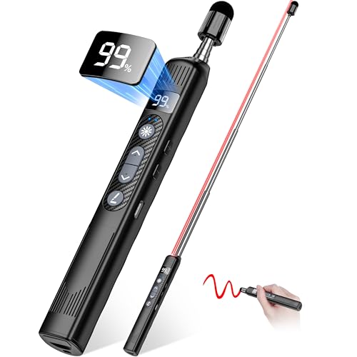 Wireless Presentation Clicker with Telescopic Pointer Stick,Rechargeab