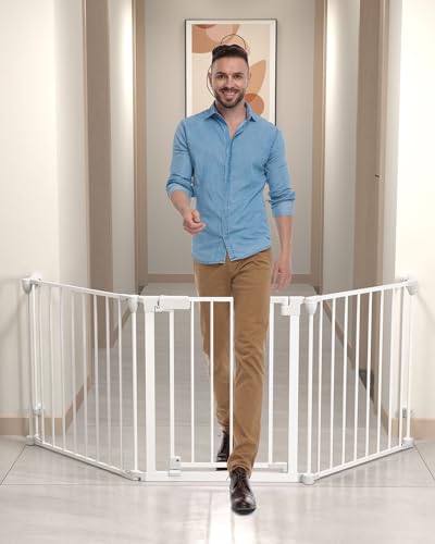 25.6" Tall Baby Gate,80" Extra Wide Baby Gate Easy to Pass,Auto Close