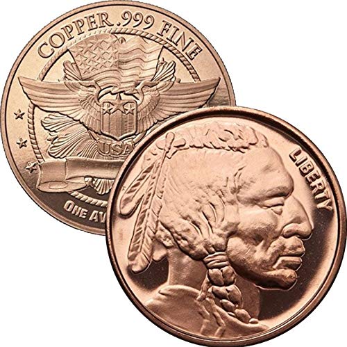1 oz .999 Pure Copper Round/Challenge Coin (Buffalo Nickel Indian Head