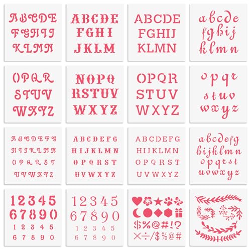 6x6in Alphabet Letter Cookie Stencils for Royal Icing, Letter & Number