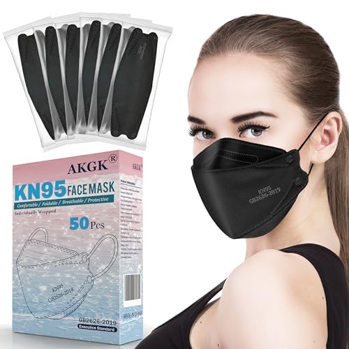 akgk KN95 Face Masks 100 Pack, Individually Wrapped, 5-Ply Disposable