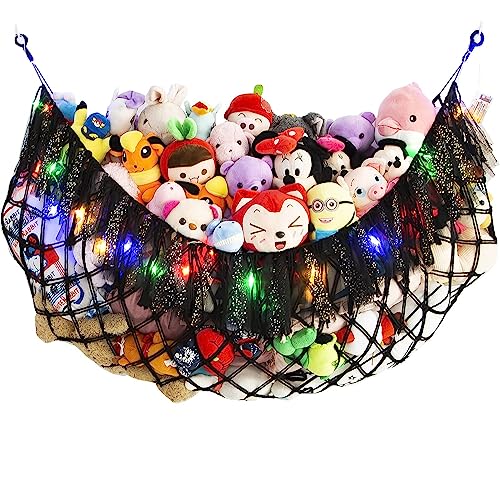 Large Stuffed Animal Hammock with Light Wall Mounted- Squishmallow Ham