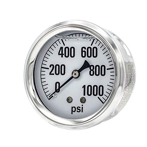 PIC Gauges AG-202L-254M Center Back Mount Glycerin Filled Single Scale