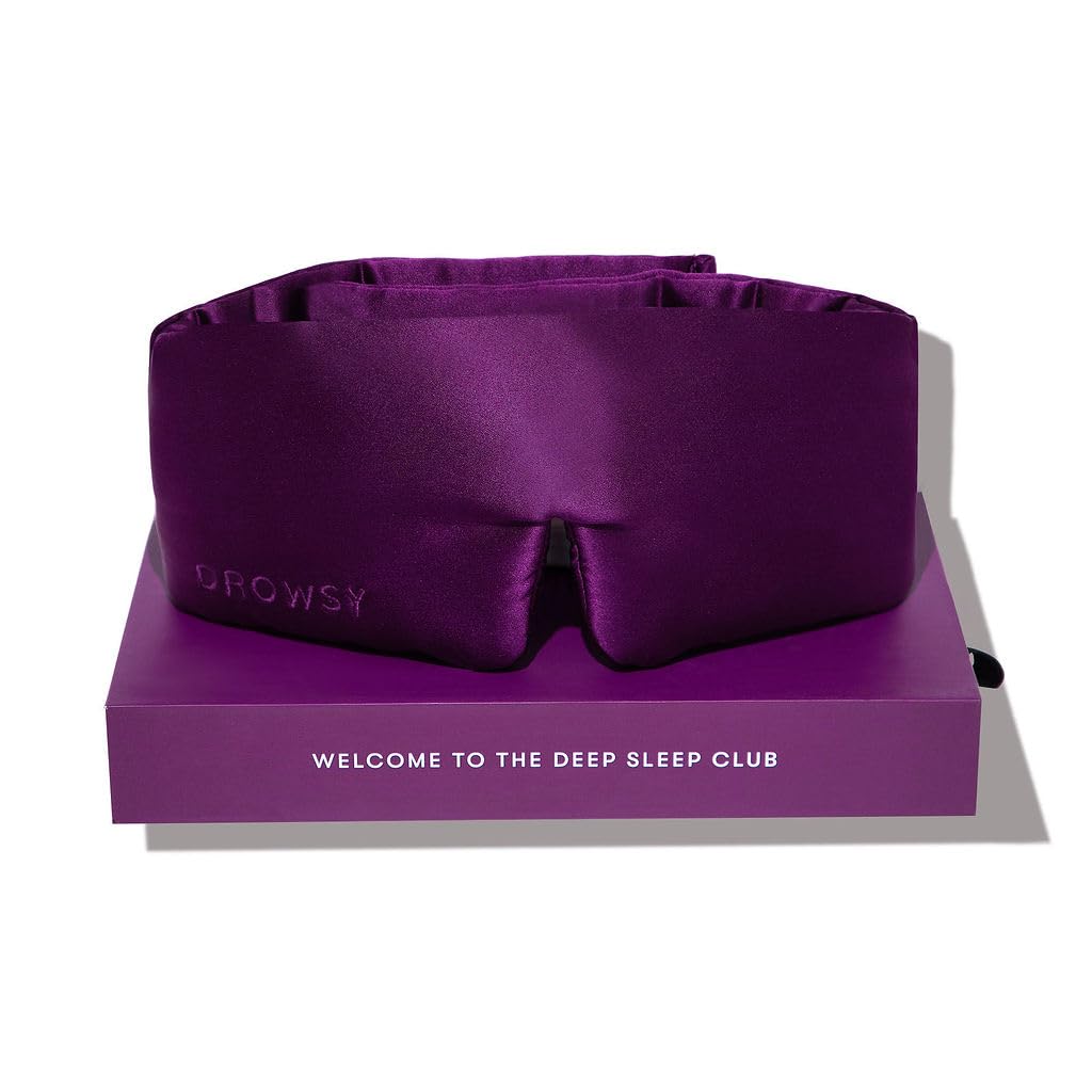 DROWSY Silk Sleep Mask. Face-Hugging, Padded Silk Cocoon for Luxury Sl