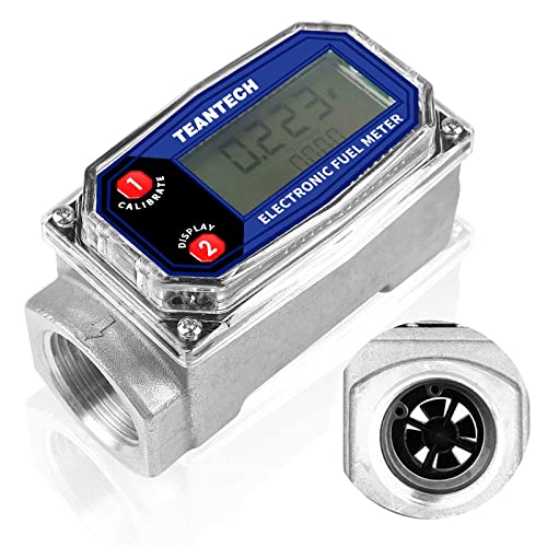 TEANTECH Digital Turbine Flow Meter Digital LCD Display with NPT Count