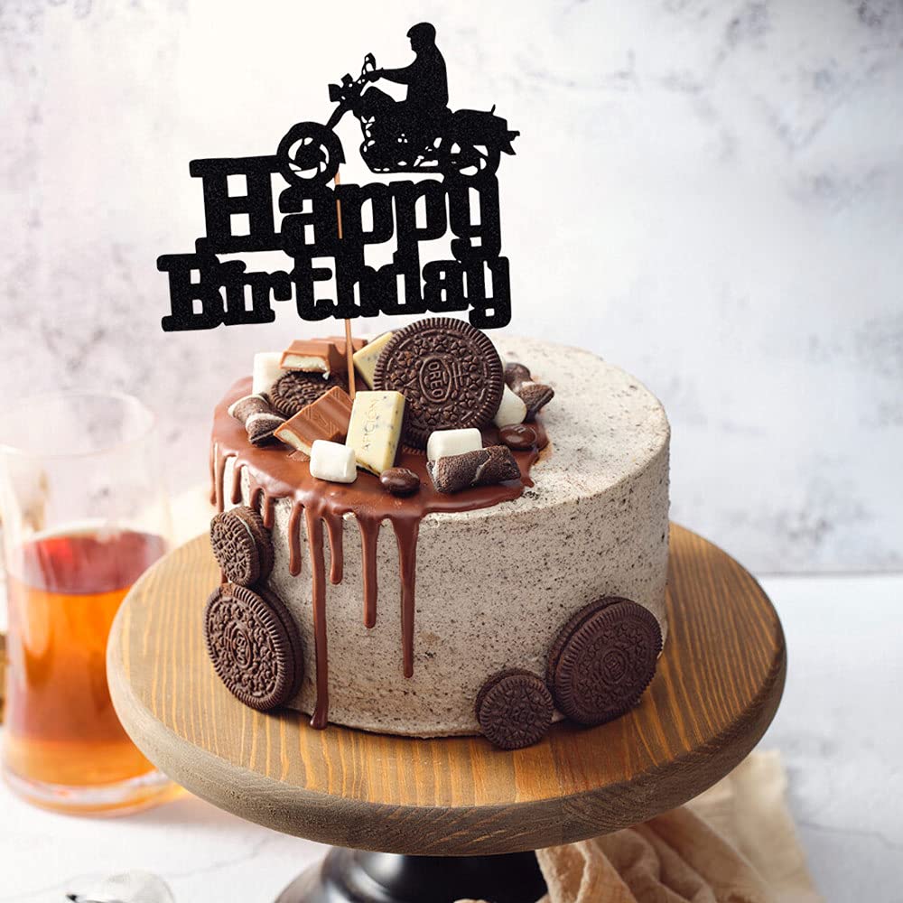Cake Topper Scooter Cupcake Toppers Harley Happy Birthday Cake Topper