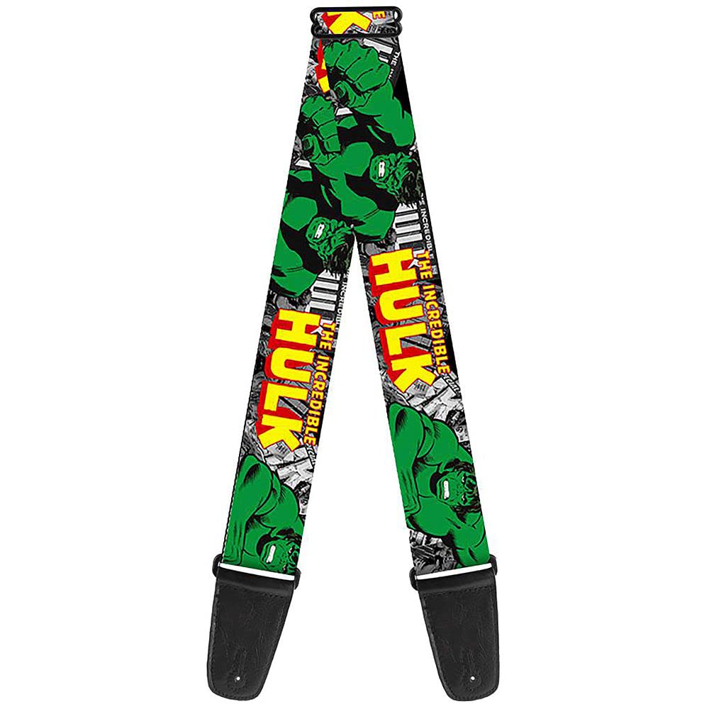 Marvel Comics Guitar Strap, The Incredible Hulk Action Poses Stacked C