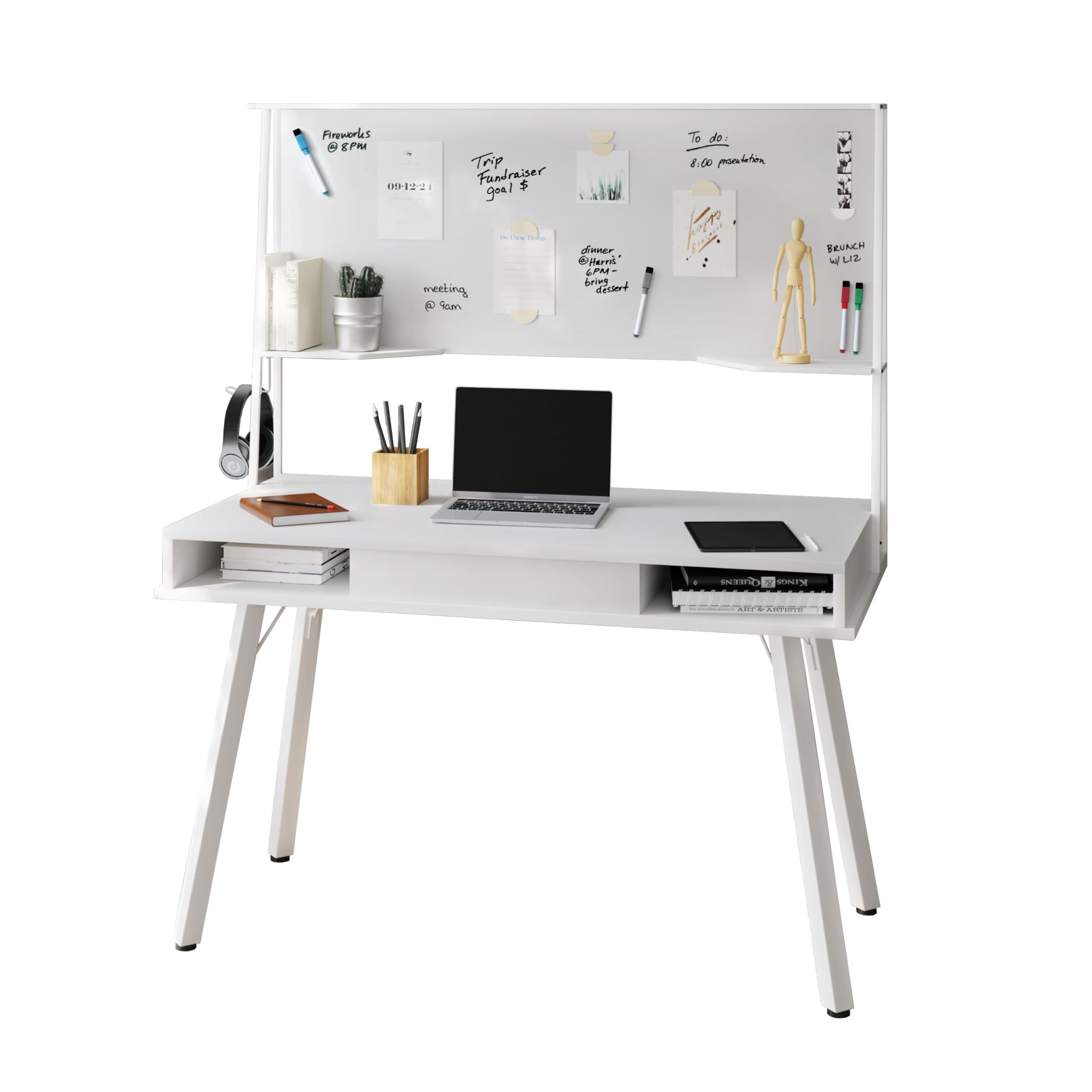 Techni Mobili Study Computer Storage & Magnetic Dry Erase White Board