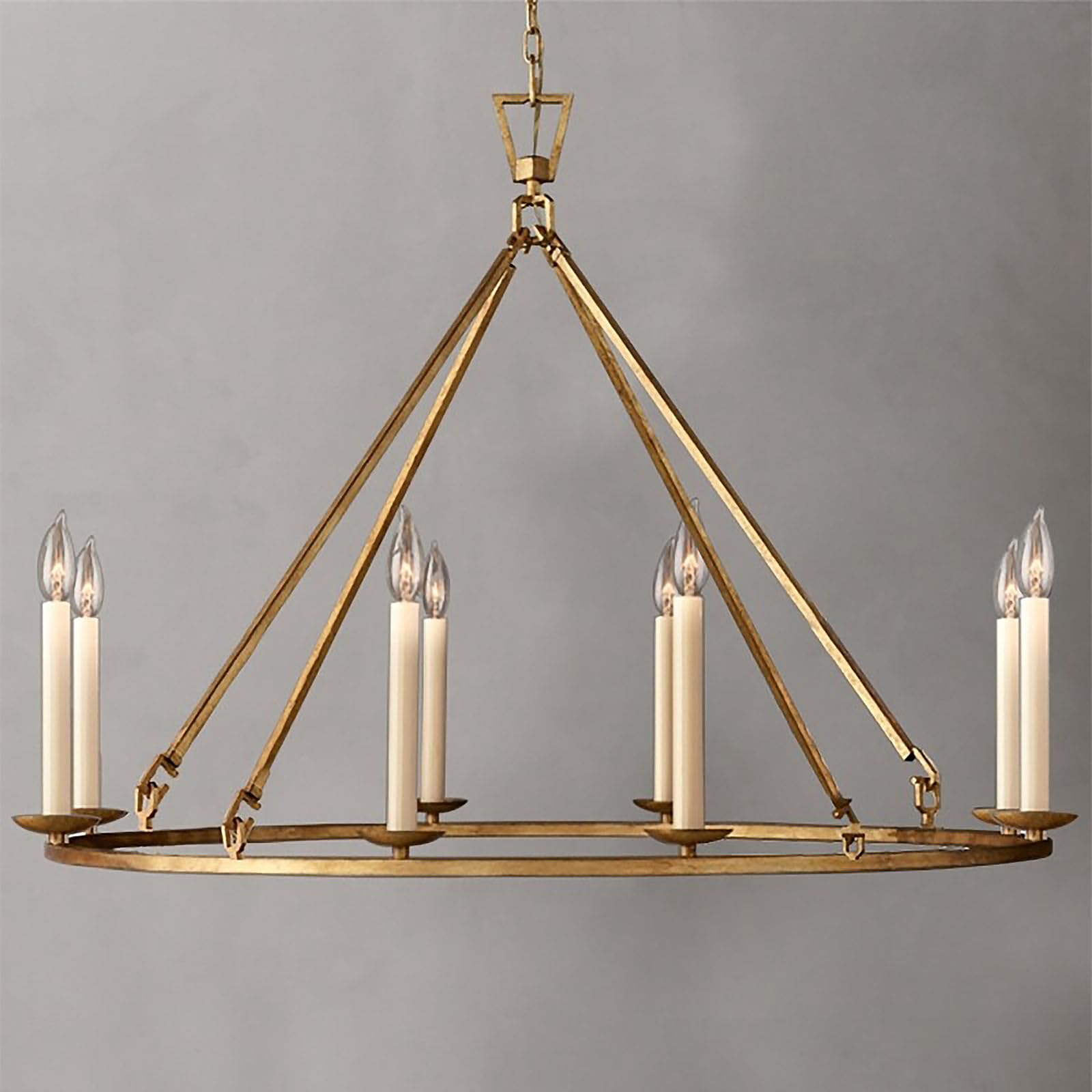 LOVEDIMA Rustic Candle-Shaped 8-Light Metal Chandelier Lighting Antiqu
