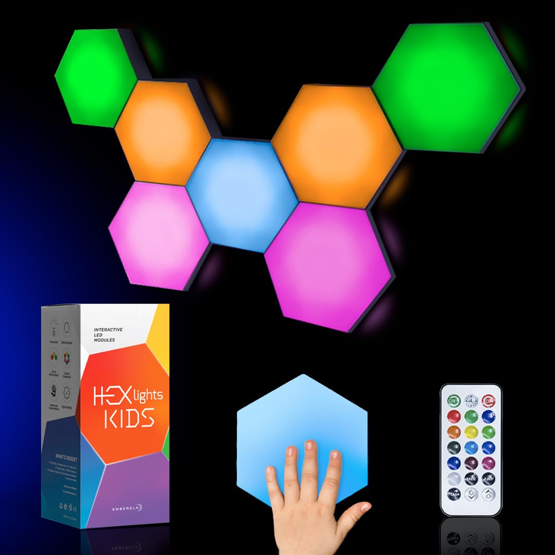 HEXlights Sensory Lights for Autistic Children — 7pk Touch Hexagon Lig