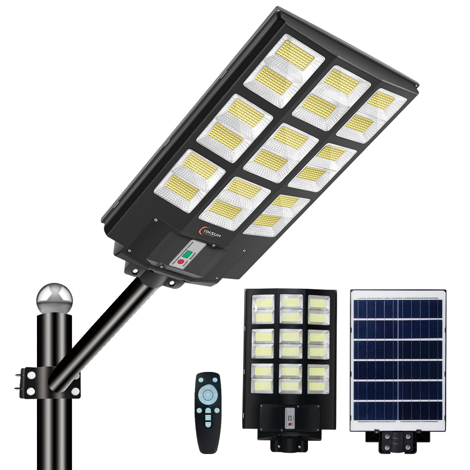 TINSUM Solar Lights Outdoor Motion Sensor,1000W Dusk to Dawn Solar Str