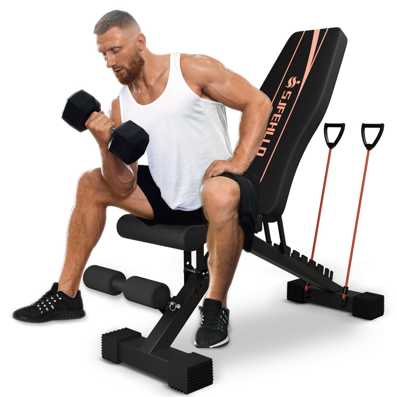 SJFEHLLD Weight Bench, Adjustable Weight Bench Press,1000 Lb Stable Wo