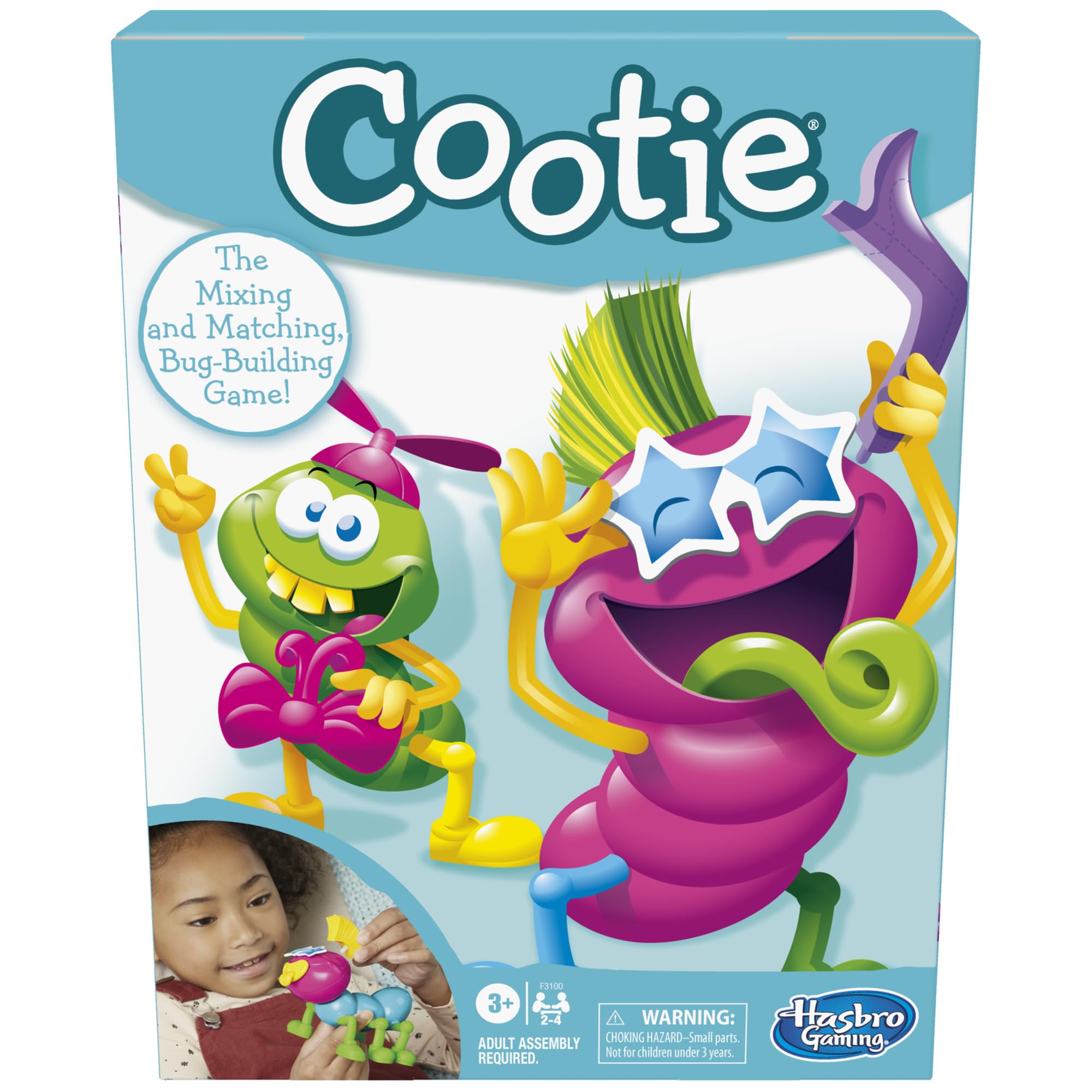 Hasbro Gaming Cootie Mixing and Matching Bug-Building Game | 2-4 Playe