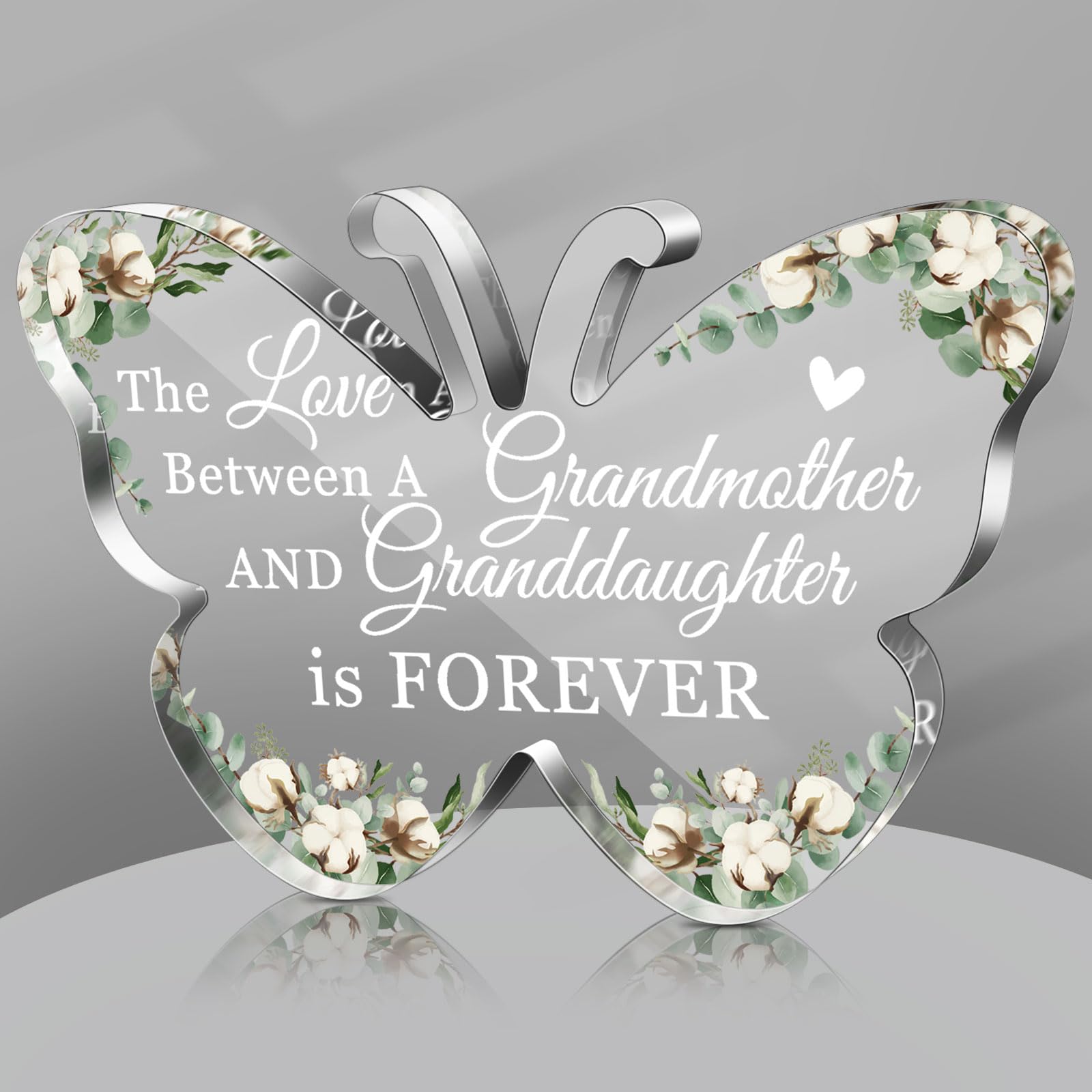 Jetec Grandma Christmas Gift Grandma Birthday Gift Acrylic Heart Shape