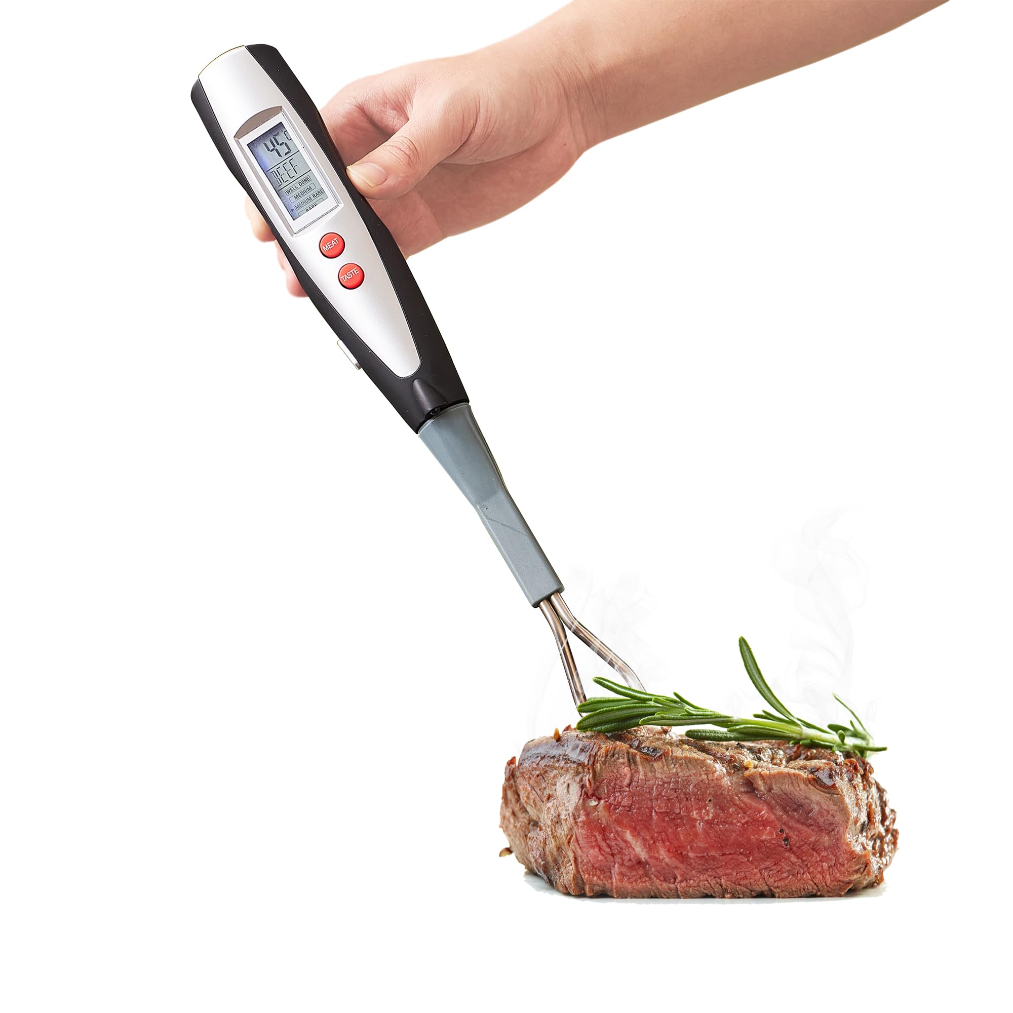 lfcforldx Meat Thermometer Fork with Electronic Ready Alarm, Digital C