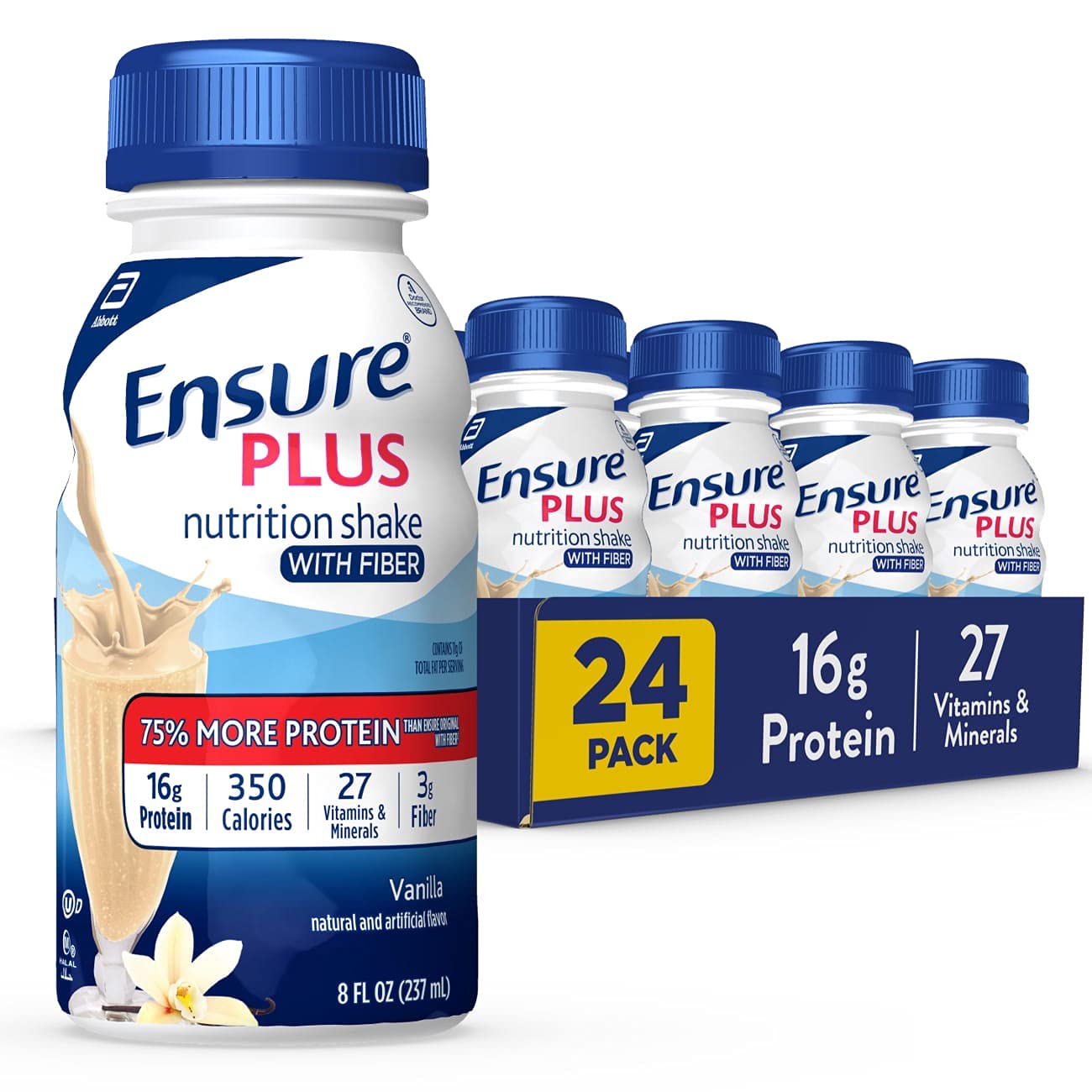 Ensure Plus Vanilla Nutrition Shake With Fiber | Meal Replacement Shak