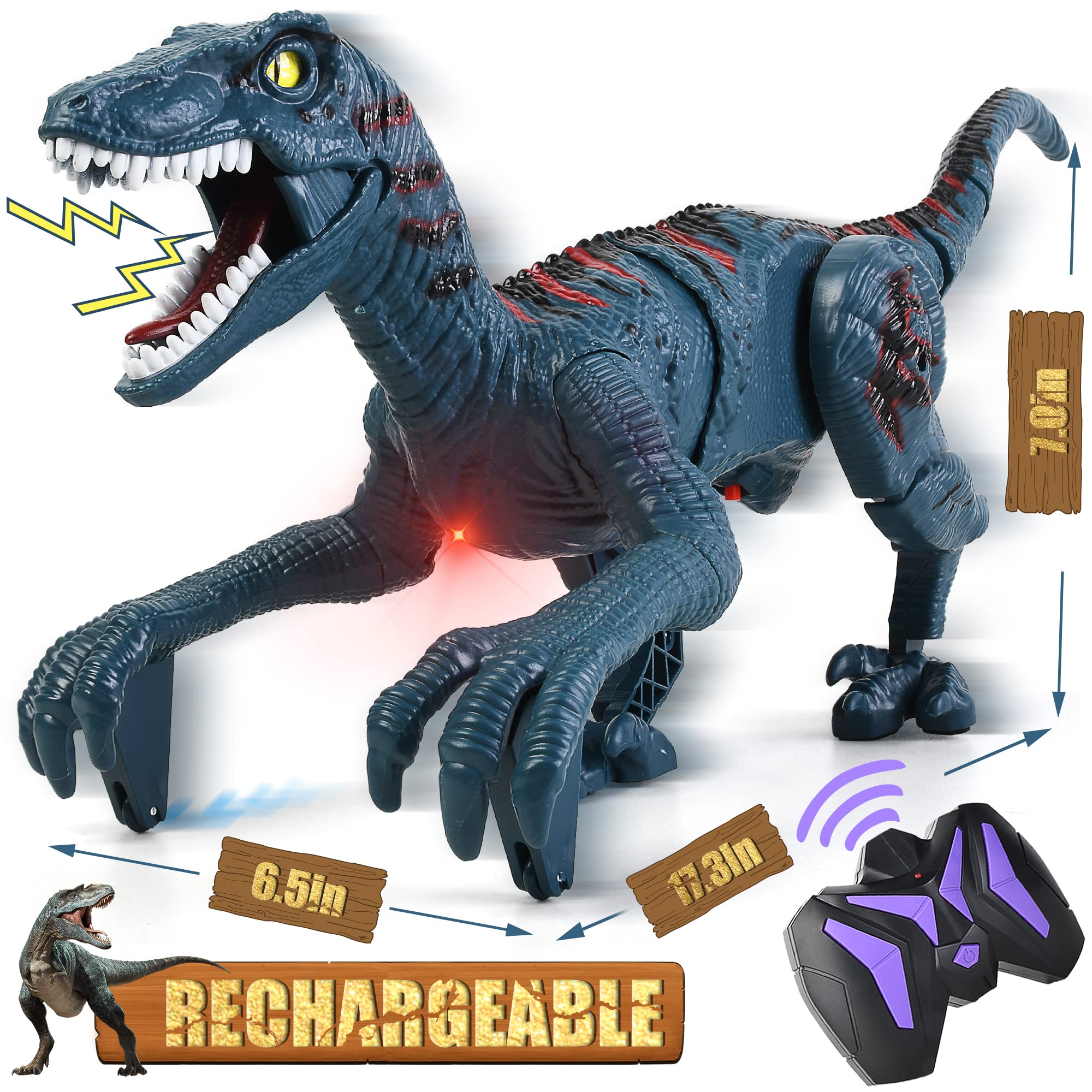 Large Remote Control Dinosaur Toys Kids - Jurassic Velociraptor Toys I