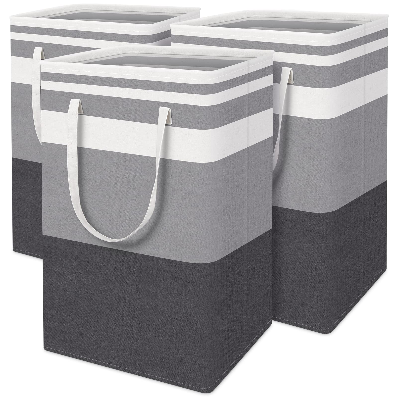 BlissTotes 3-Pack Laundry Basket, Freestanding＆Waterproof Laundry Hamp