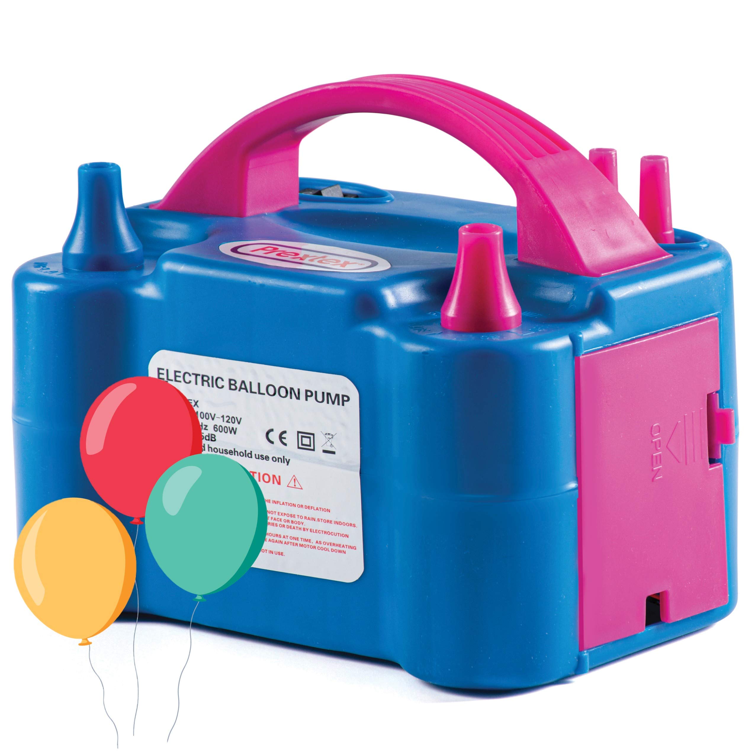 Prextex Balloons Electric Pump Inflate, Blue 110V 600W - Portable Pump