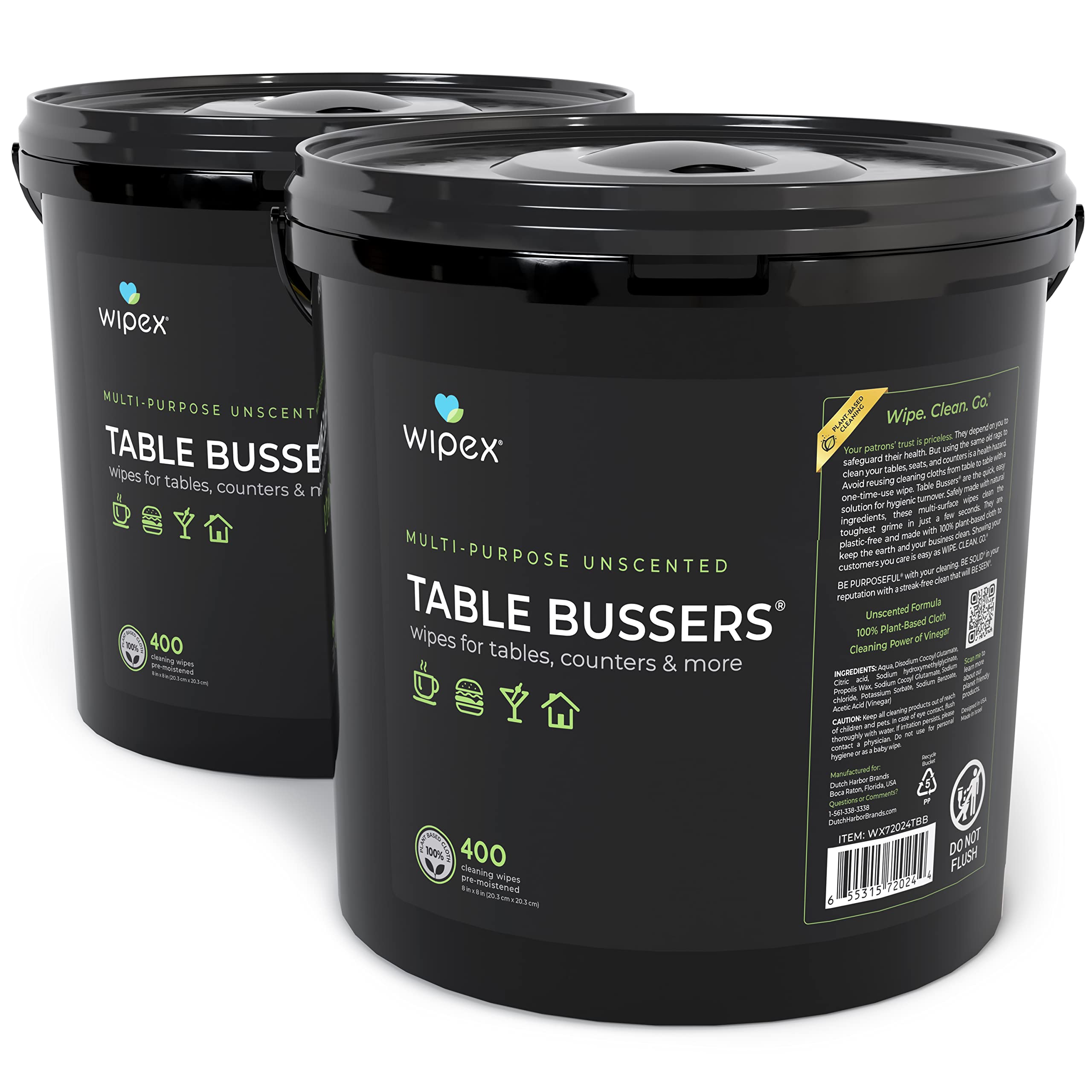 Wipex Table Bussers - Natural Cleaning Wipes for Multi Surface Cleanin