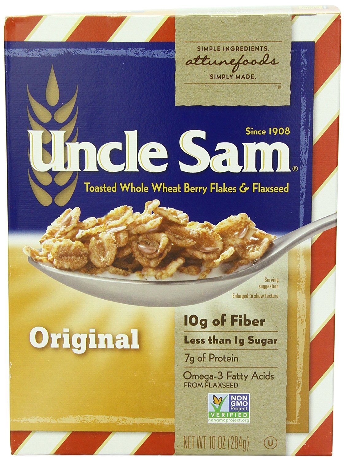 Uncle Sam Toasted Whole Wheat Berry Flakes & Flaxseed Original Cereal,