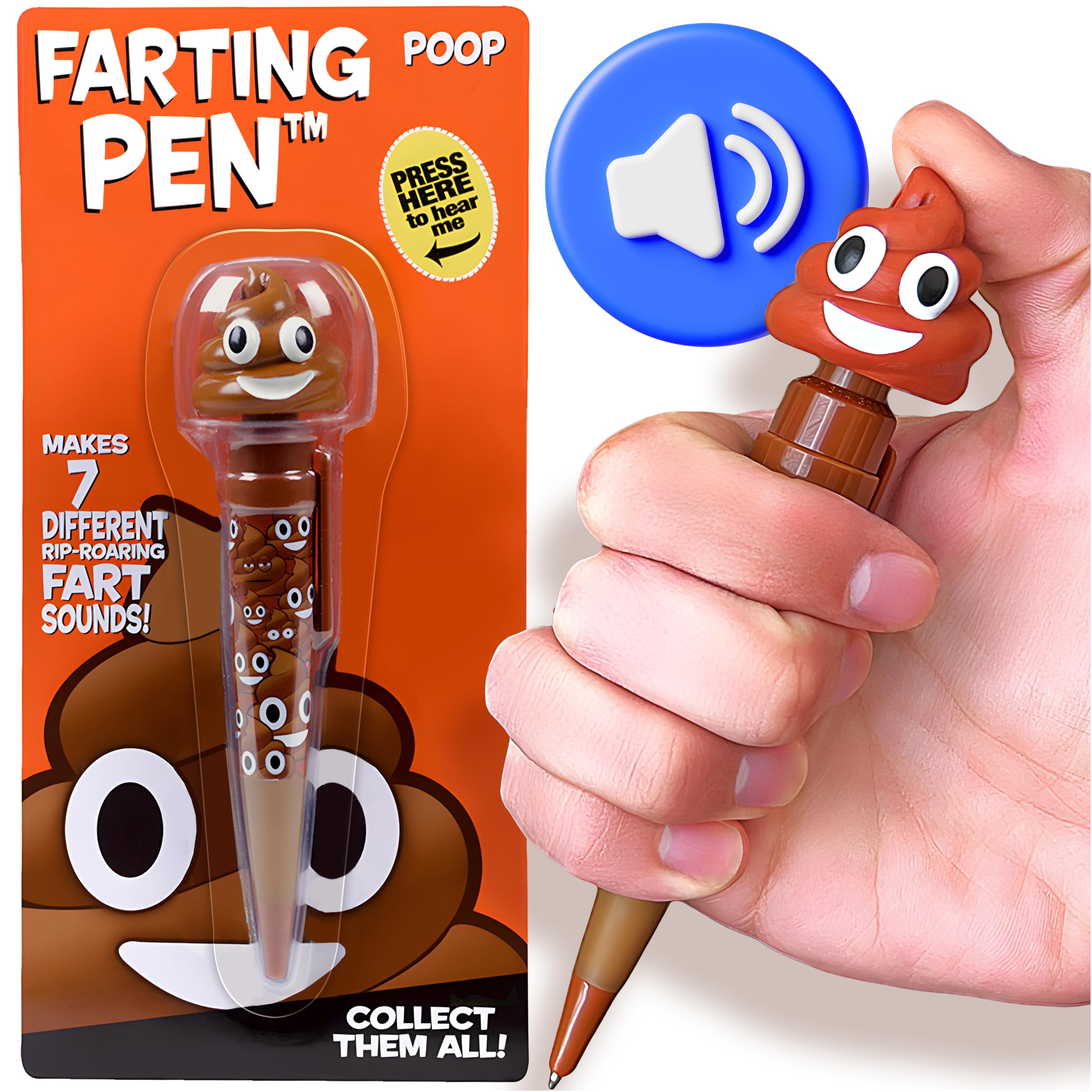 Farting Poop Pen Makes 7 Funny Fart Sounds - Perfect Stocking Stuffers