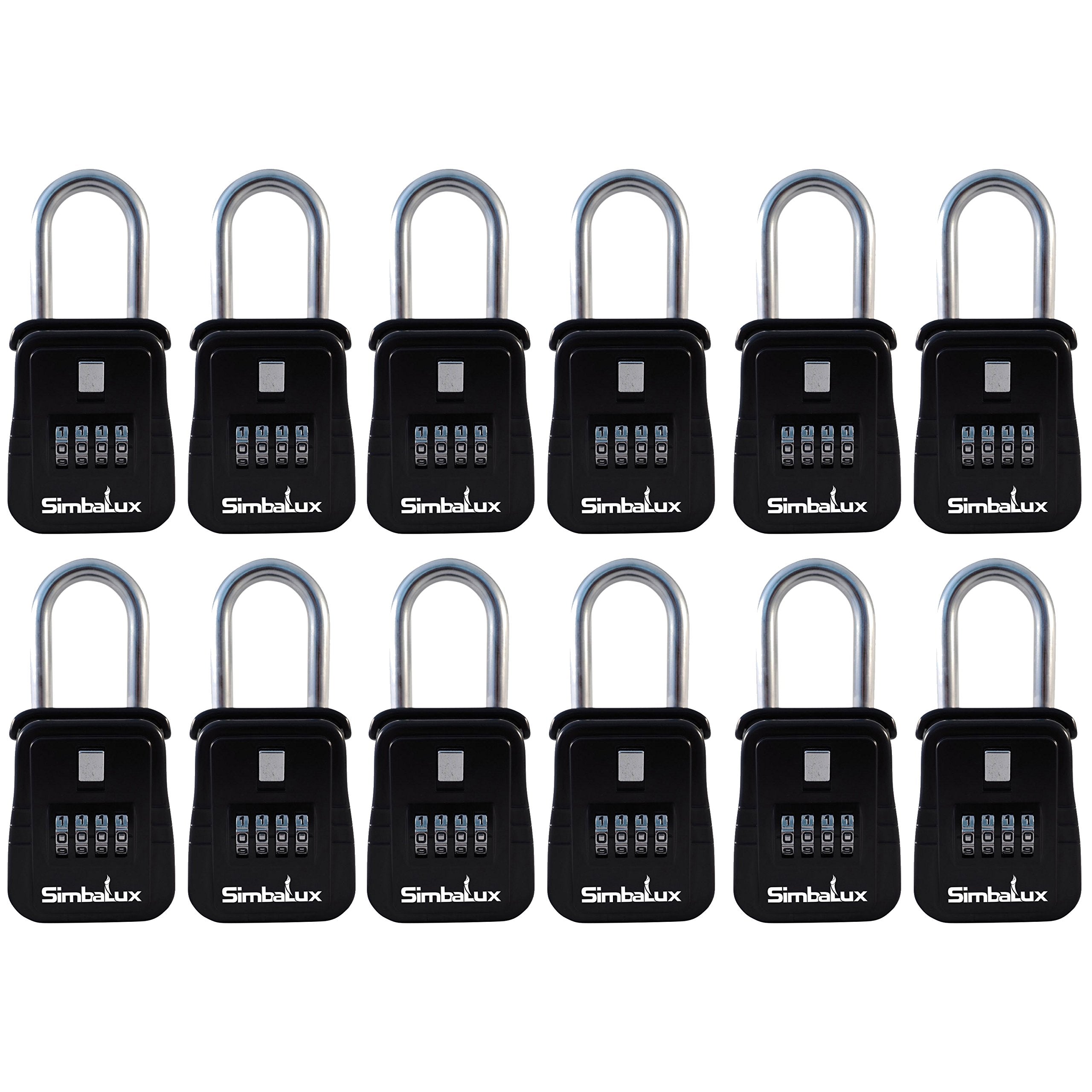Combo Realtor Lockbox [12 Pack] by SimbaLux Quality 4 Digit Numeric Co