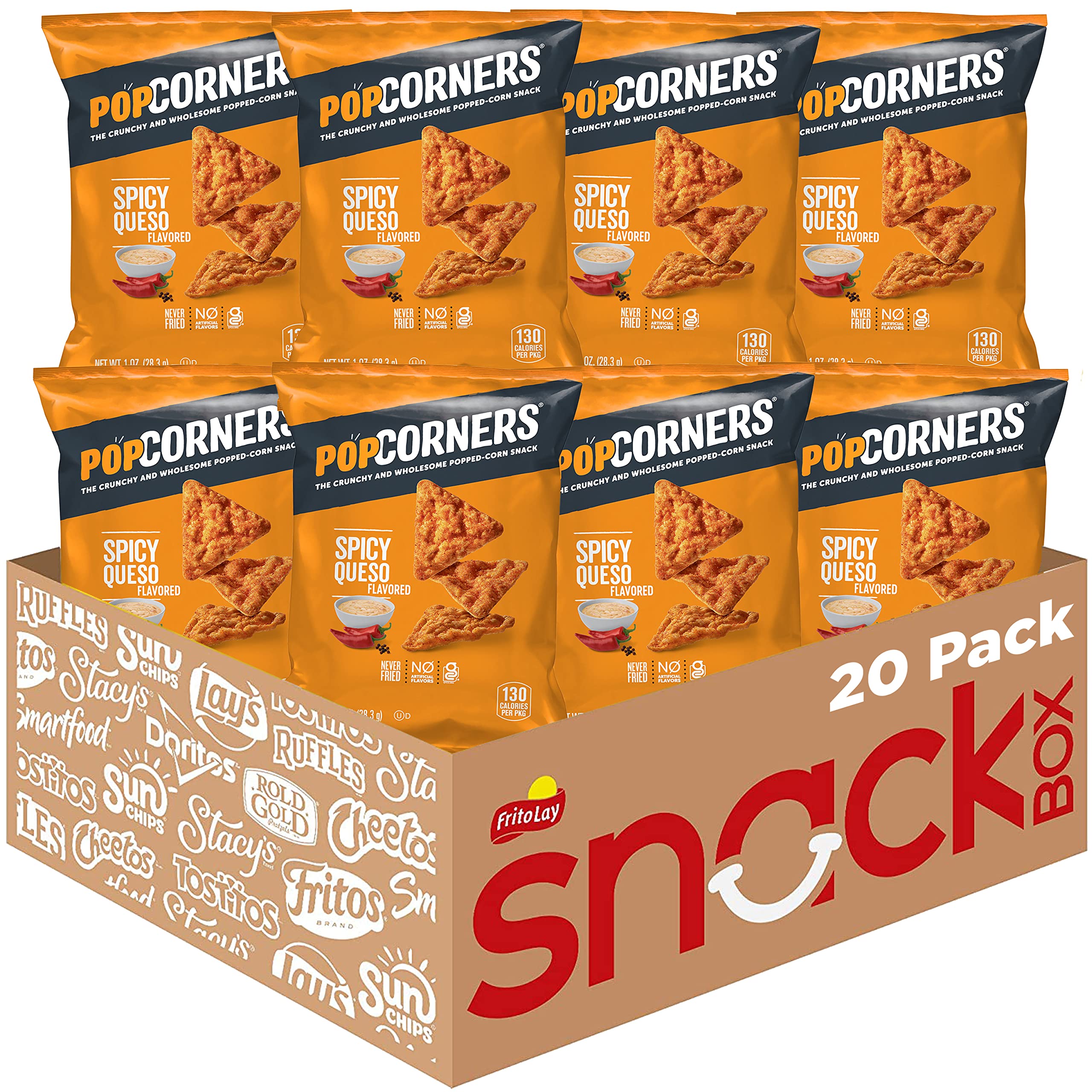 PopCorners Popped Corn Snacks, Spicy Queso Gluten Free, 1 Ounce (Pack