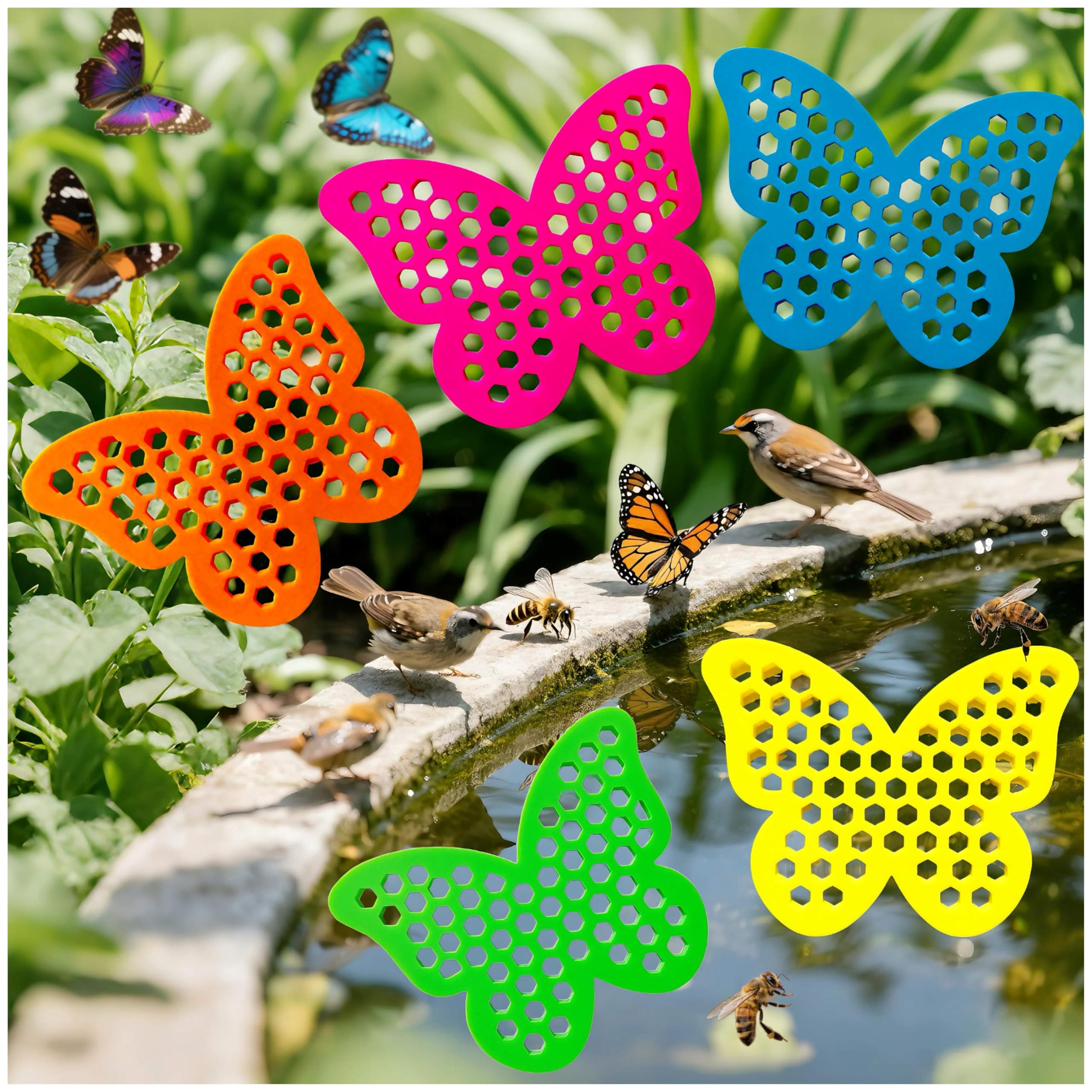 Floating Bee Island Watering Station - 5 Pack, Bee-Friendly EVA Foam,