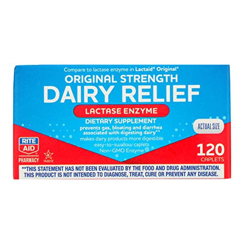 Rite Aid Fast Acting Dairy Relief Lactase Enzyme – 120 Caplets | Lacta