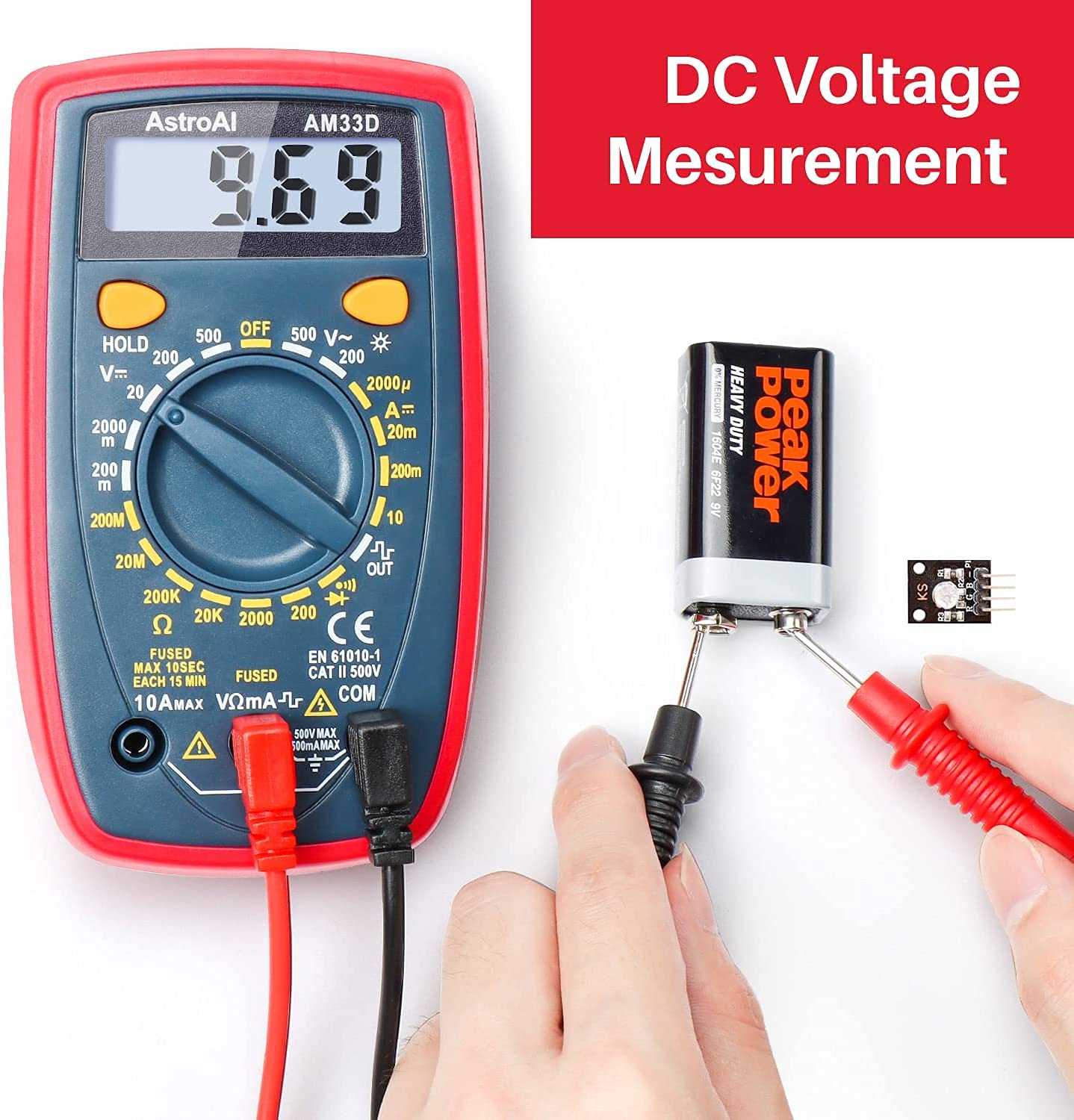AstroAI Multimeter Tester 2000 Counts Digital Multimeter with DC AC Vo